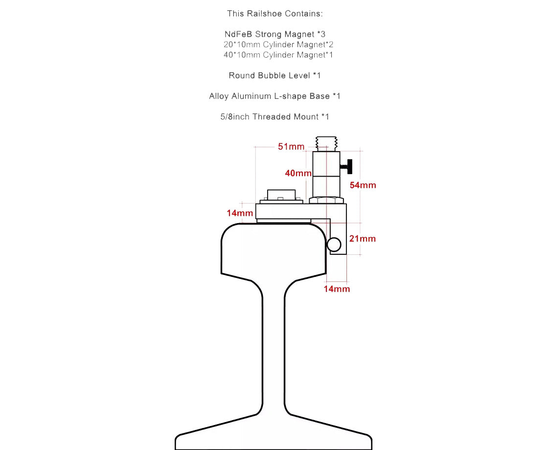 Magnetic Rail Shoe 5/8 – Survey Pro USA